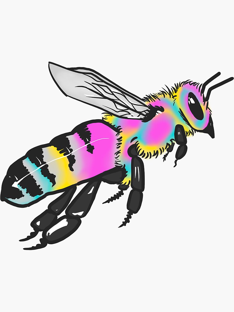 "Pansexual Pride Bee" Sticker for Sale by peachespainting | Redbubble