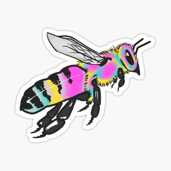 "Pansexual Pride Bee" Sticker for Sale by peachespainting | Redbubble
