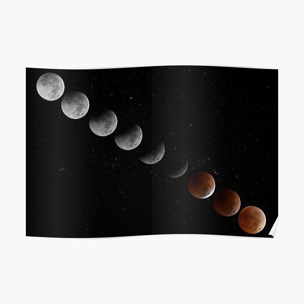 "Lunar Eclipse Phases" Poster for Sale by athousandwordss | Redbubble