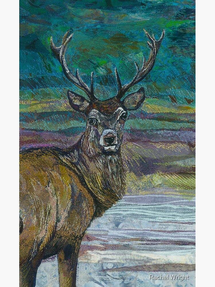 "Standing Proud - Stag Embroidery - Textile Art" Art Print for Sale by ...