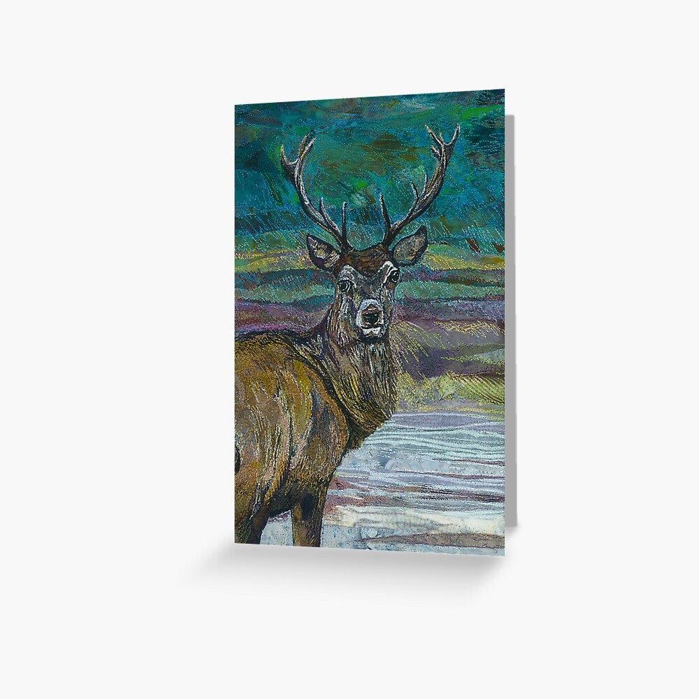 "Standing Proud - Stag Embroidery - Textile Art" Greeting Card by ...