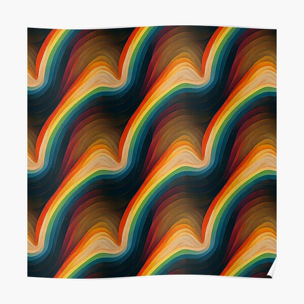 "Rainbow squiggle" Poster for Sale by DizPix | Redbubble