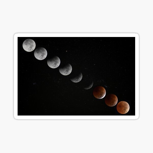 "Lunar Eclipse Phases" Sticker for Sale by athousandwordss | Redbubble