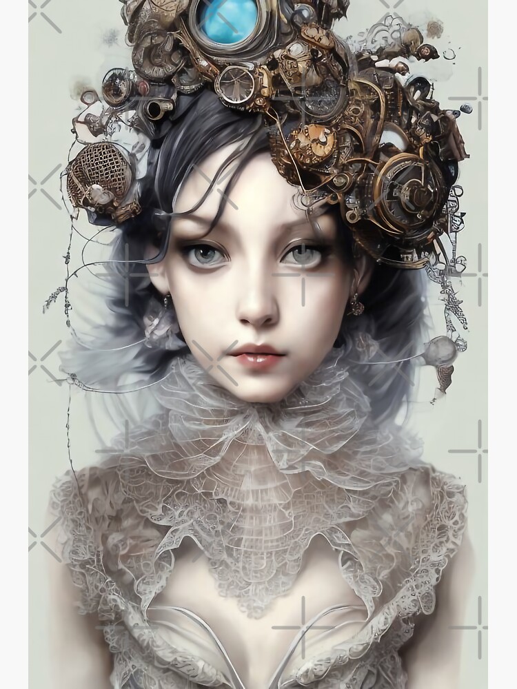 " Anouk Steampunk Girl Portrait " Sticker for Sale by Kamiri | Redbubble