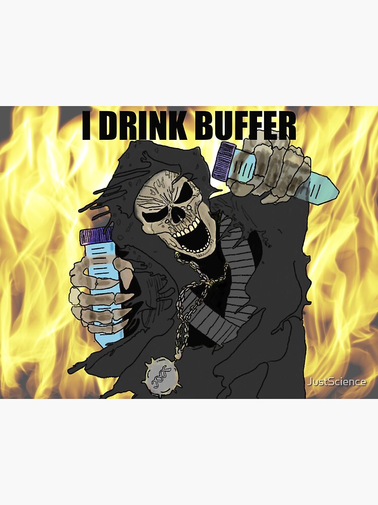 "I Drink Buffer Meme" Sticker for Sale by JustScience | Redbubble