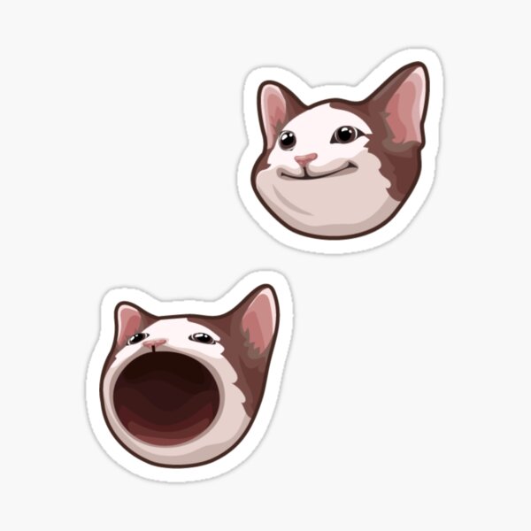 "Popping Cat Meme" Sticker for Sale by redakhatib | Redbubble