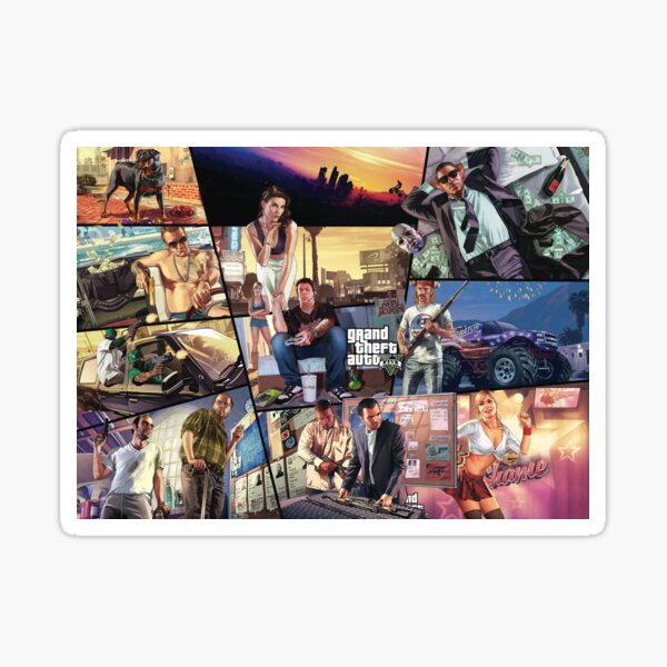 "Copie de GTA5 - Grand Theft Auto V v3" Sticker for Sale by povandenb ...