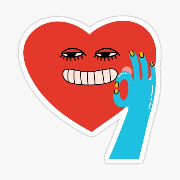 "Cartoon heart" Sticker for Sale by OneOrb | Redbubble