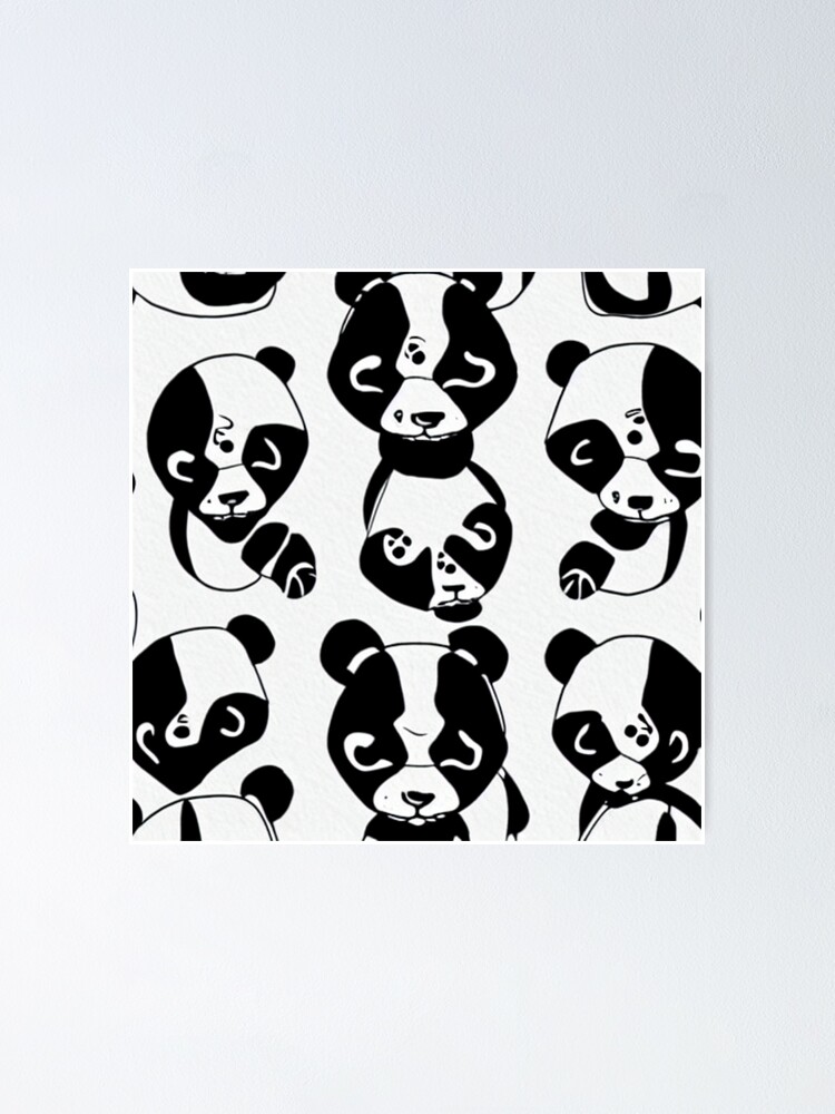 "Moody Pandas" Poster for Sale by MayaCordalia | Redbubble