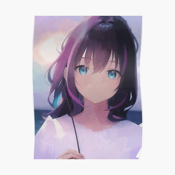 Anime Girl Portrait Poster For Sale By Emai Art Redbubble 