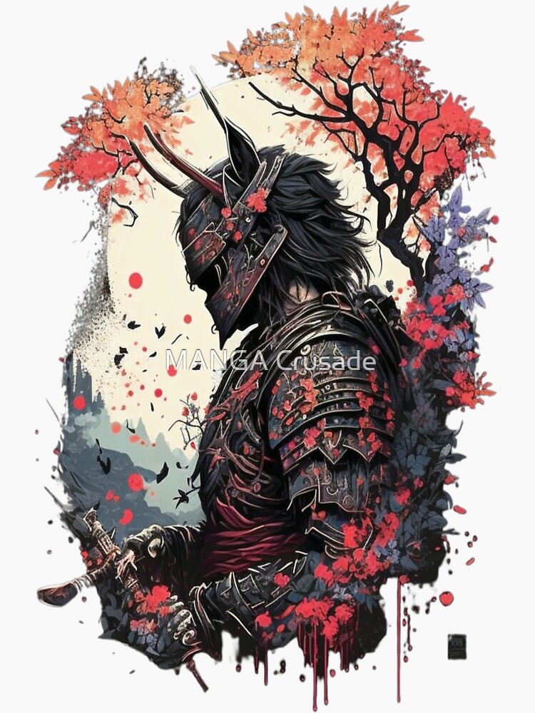 "Dreamscape samurai, Floral samurai, Retro samurai, Water color Samurai ...