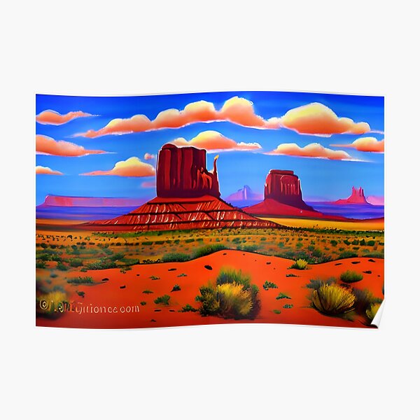 "Monument Valley Arizona Southwest Landscape Original Art" Poster for ...