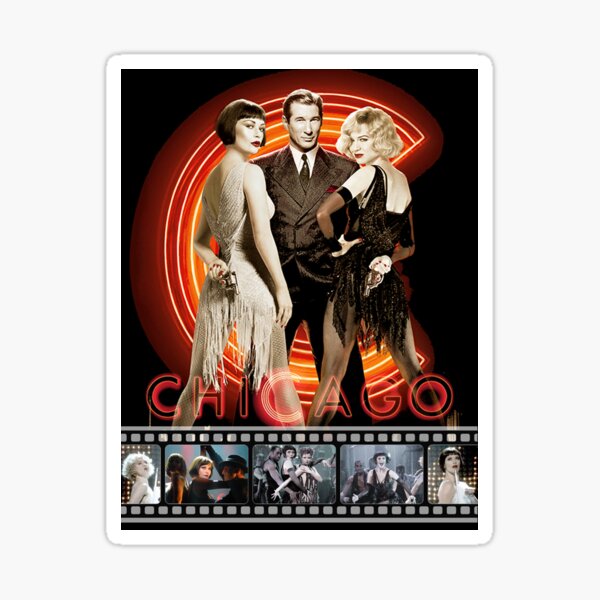 "Chicago Poster Retro Movie" Sticker for Sale by valerielukab | Redbubble