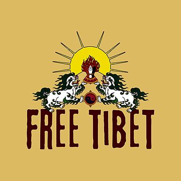 "Free Tibet" Sticker for Sale by MarinaGorban | Redbubble