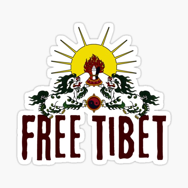 "Free Tibet" Sticker for Sale by MarinaGorban | Redbubble