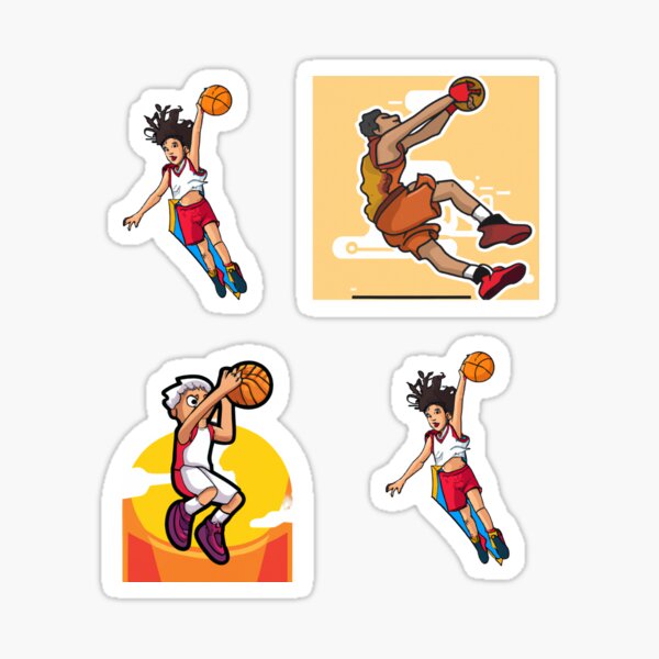 "Cartoon Style of Basketball Player" Sticker for Sale by theredsharp ...