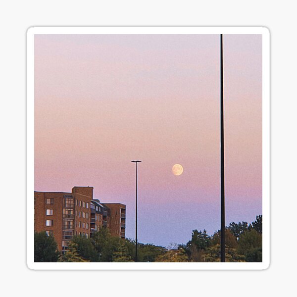 "pink moon sky " Sticker for Sale by hw-aesthetics | Redbubble