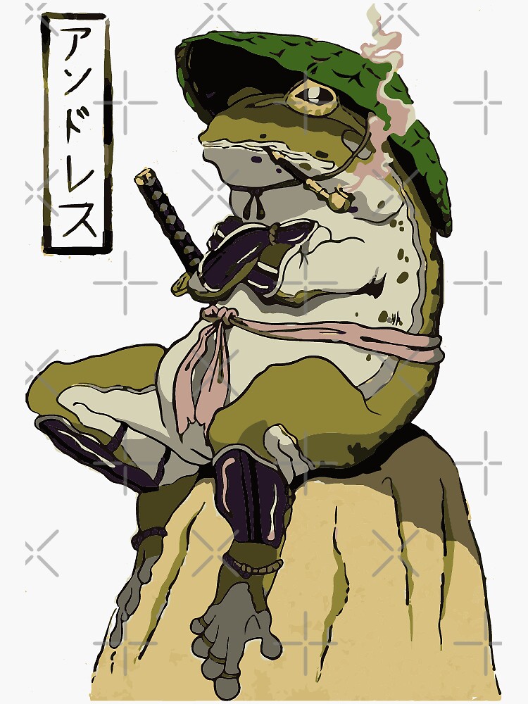 "smoking ninja frog on the stone/naruto" Sticker for Sale by Eso7 ...