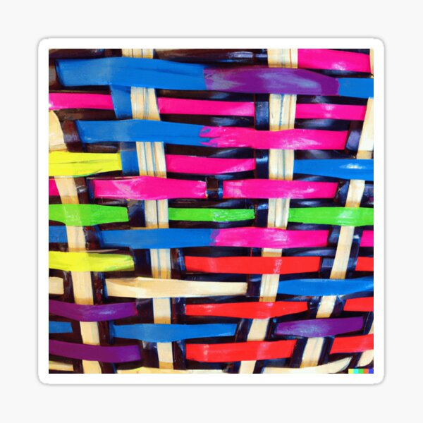"Colorful Vibrant Painted Basket Weave Pattern" Sticker for Sale by ...