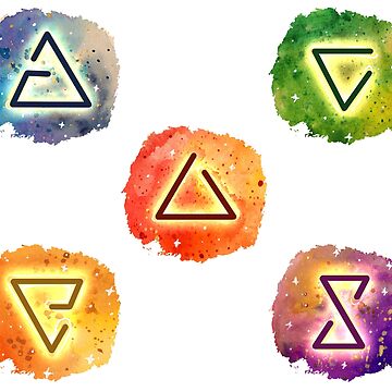 "Witcher Characters - Aard, Axii, Igni, Quen, Yrden - Watercolor ...