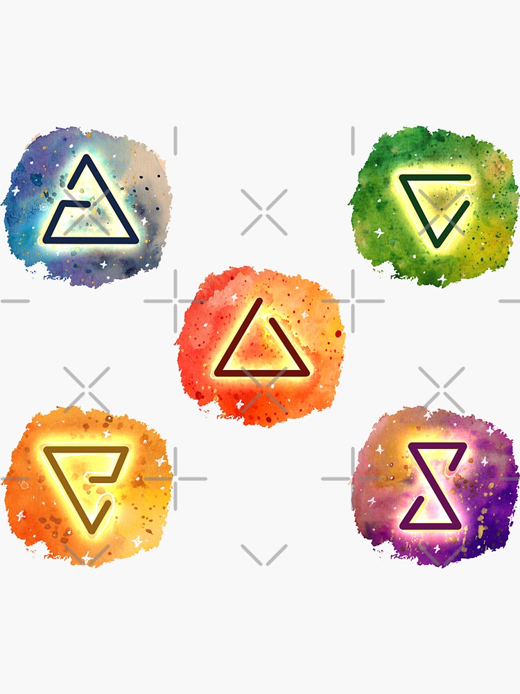 "Witcher Characters - Aard, Axii, Igni, Quen, Yrden - Watercolor ...