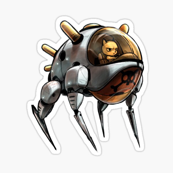 "Kitty Cat Mecha by Luke Duo Art" Sticker for Sale by lukeduoart ...