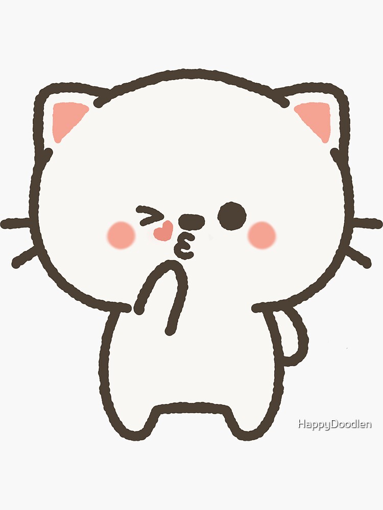 "Mwuah - Cute Little Cat" Sticker for Sale by HappyDoodlen | Redbubble