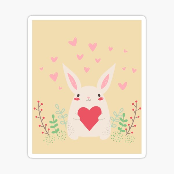 "Rabbit " Sticker for Sale by Malithcenter | Redbubble