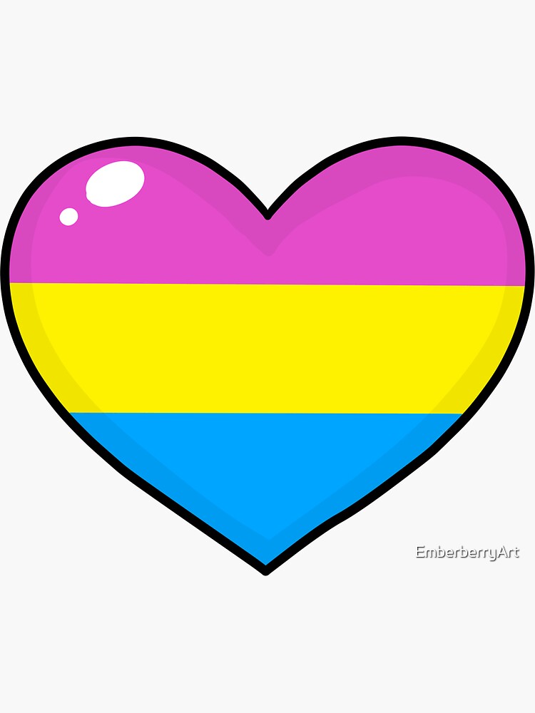Pansexual Pride Flag Heart Sticker For Sale By Emberberryart Redbubble