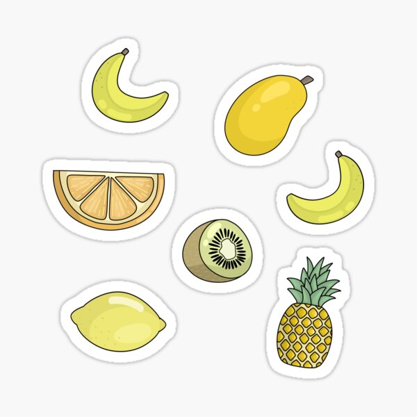 "Yellow and Orange Cartoon Fruit" Sticker for Sale by Cassapillar ...