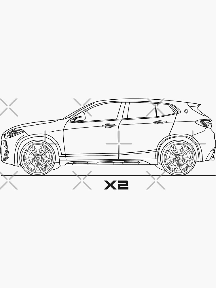 "SUV X2 Line Art" Sticker for Sale by sketchjuny | Redbubble