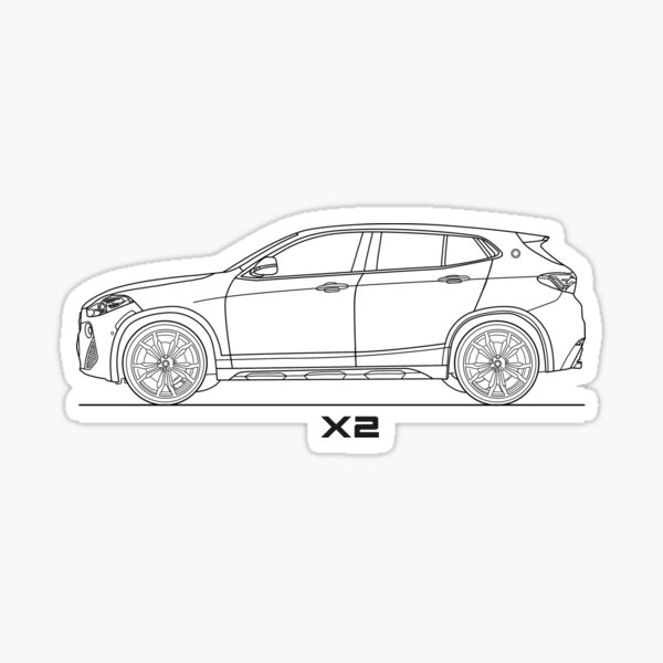 "SUV X2 Line Art" Sticker for Sale by sketchjuny | Redbubble