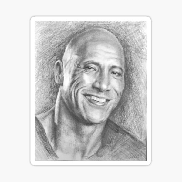 "Dwayne Johnson" Sticker for Sale by GoldsteinART | Redbubble
