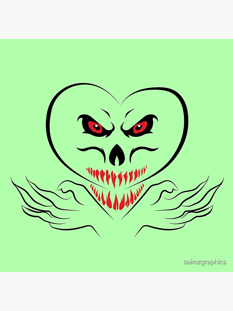 "Scary Heart, Line Art" Poster for Sale by saimzgraphics | Redbubble