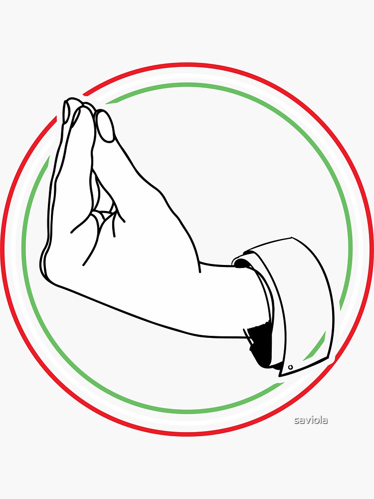"Italian Hand Gesture Sing Language Funny Italy flag" Sticker for Sale ...