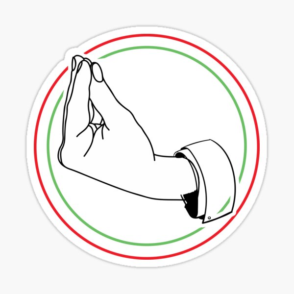 "Italian Hand Gesture Sing Language Funny Italy flag" Sticker for Sale ...