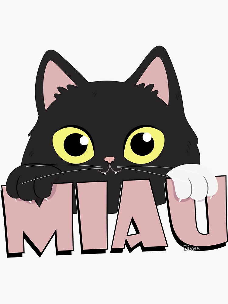 "funny cat miau" Sticker for Sale by Skizo-Housee | Redbubble