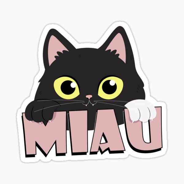 "funny cat miau" Sticker for Sale by Skizo-Housee | Redbubble