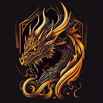 "Copy of Golden Fire Dragon " Sticker for Sale by MotivStyle | Redbubble