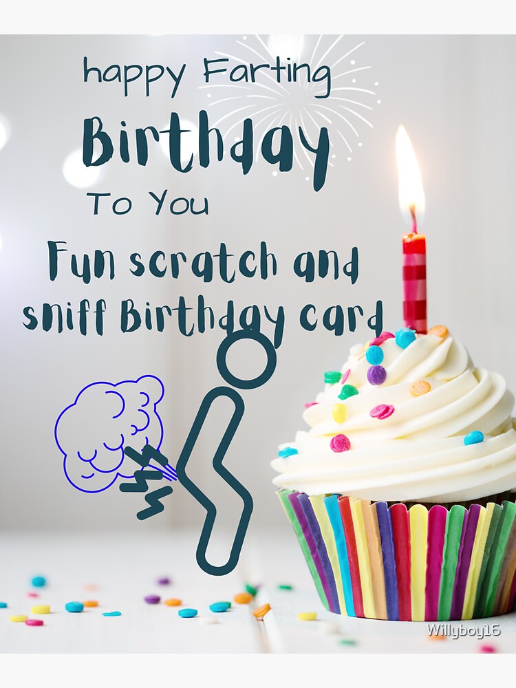 "Funny Birthday Farting Card" Sticker for Sale by Willyboy16 | Redbubble