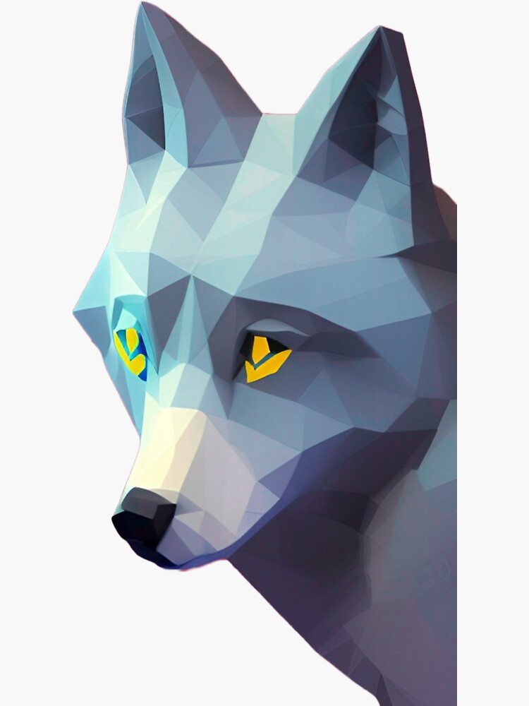 "Contemporary Polygon Wolf Design - Perfect for Animal Lovers" Sticker ...