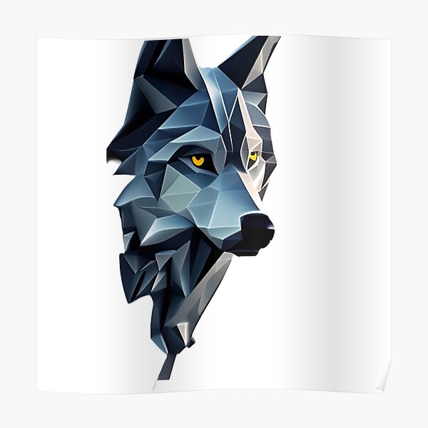 "Contemporary Polygon Wolf Design - Perfect for Animal Lovers" Poster ...
