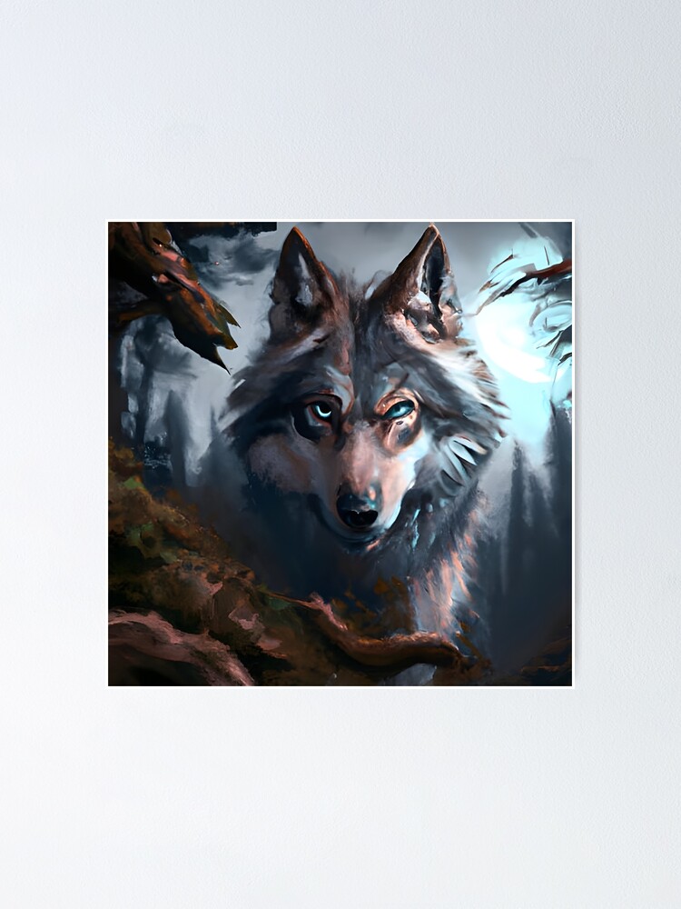Póster «Lobo gigante, arte generado por Ai» de GeminiSq | Redbubble