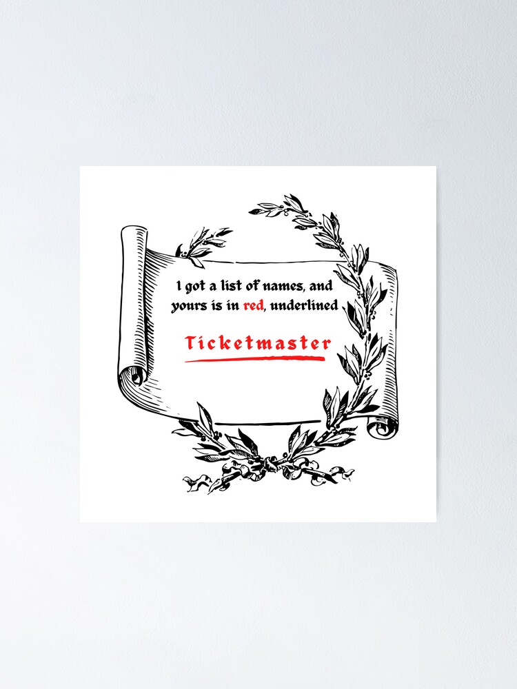 "Taylor Swift Eras Tour: Look What You Made Me Do Ticketmaster" Poster ...