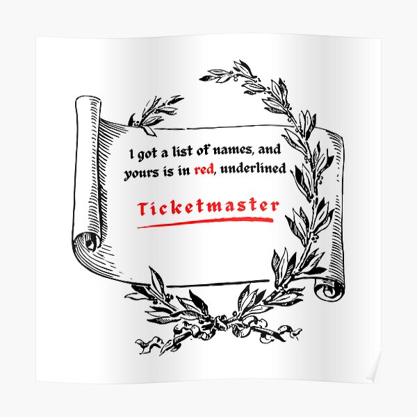 "Taylor Swift Eras Tour: Look What You Made Me Do Ticketmaster" Poster ...