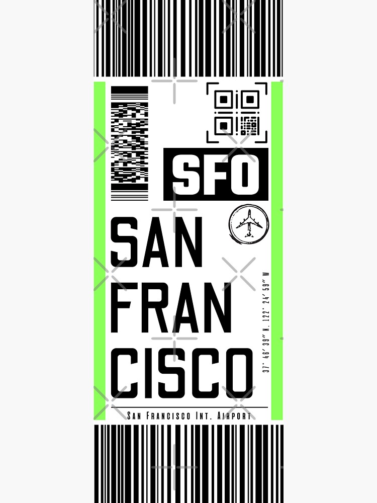 "SAN FRANCISCO Classic luggage tag Boarding pass" Sticker for Sale by ...