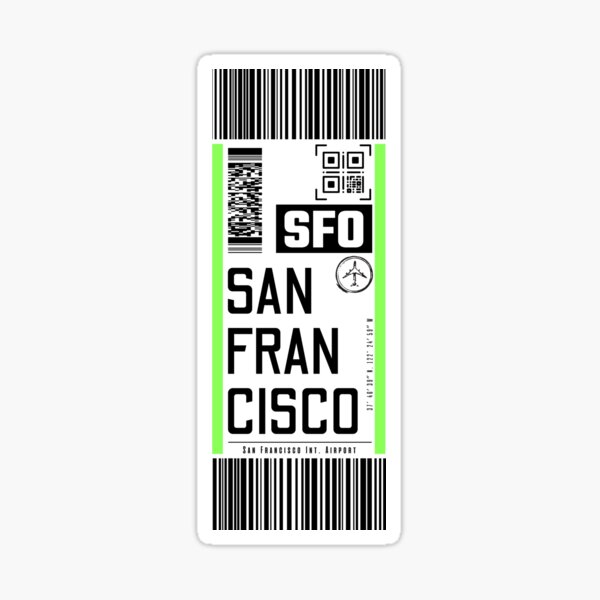 "SAN FRANCISCO Classic luggage tag Boarding pass" Sticker for Sale by ...