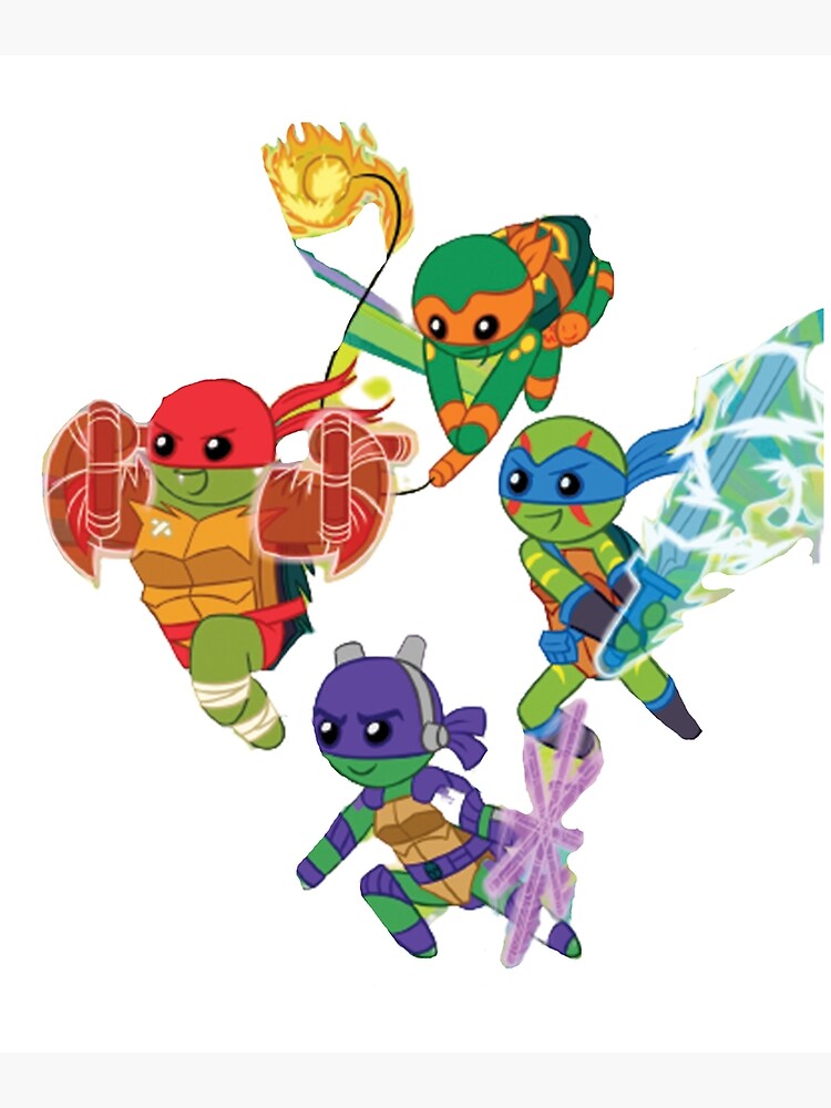 Cute Chibi Rise Of The Tmnt Poster For Sale By Myartforyou12 Redbubble
