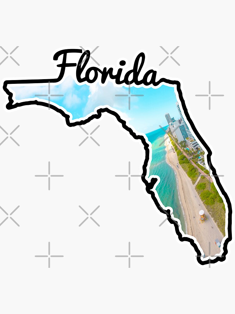 "State Of Florida - Miami Beach " Sticker for Sale by zackup | Redbubble