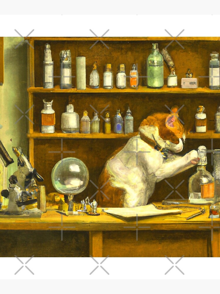"Cat Working In Laboratory - Science Cat, Experiment Cat, Cat Lover ...